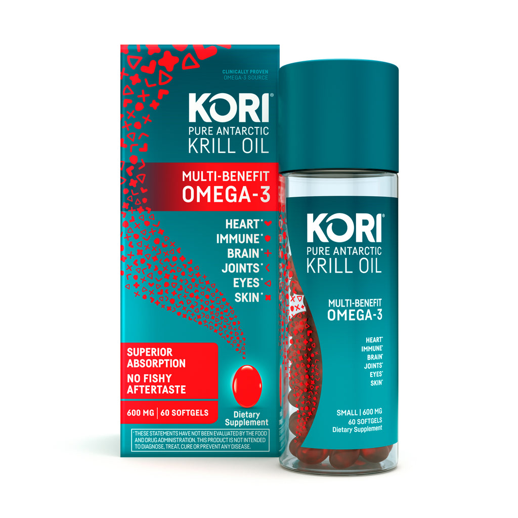 Kori Krill Oil Superior Omega-3 600mg 60ct, Small Softgels